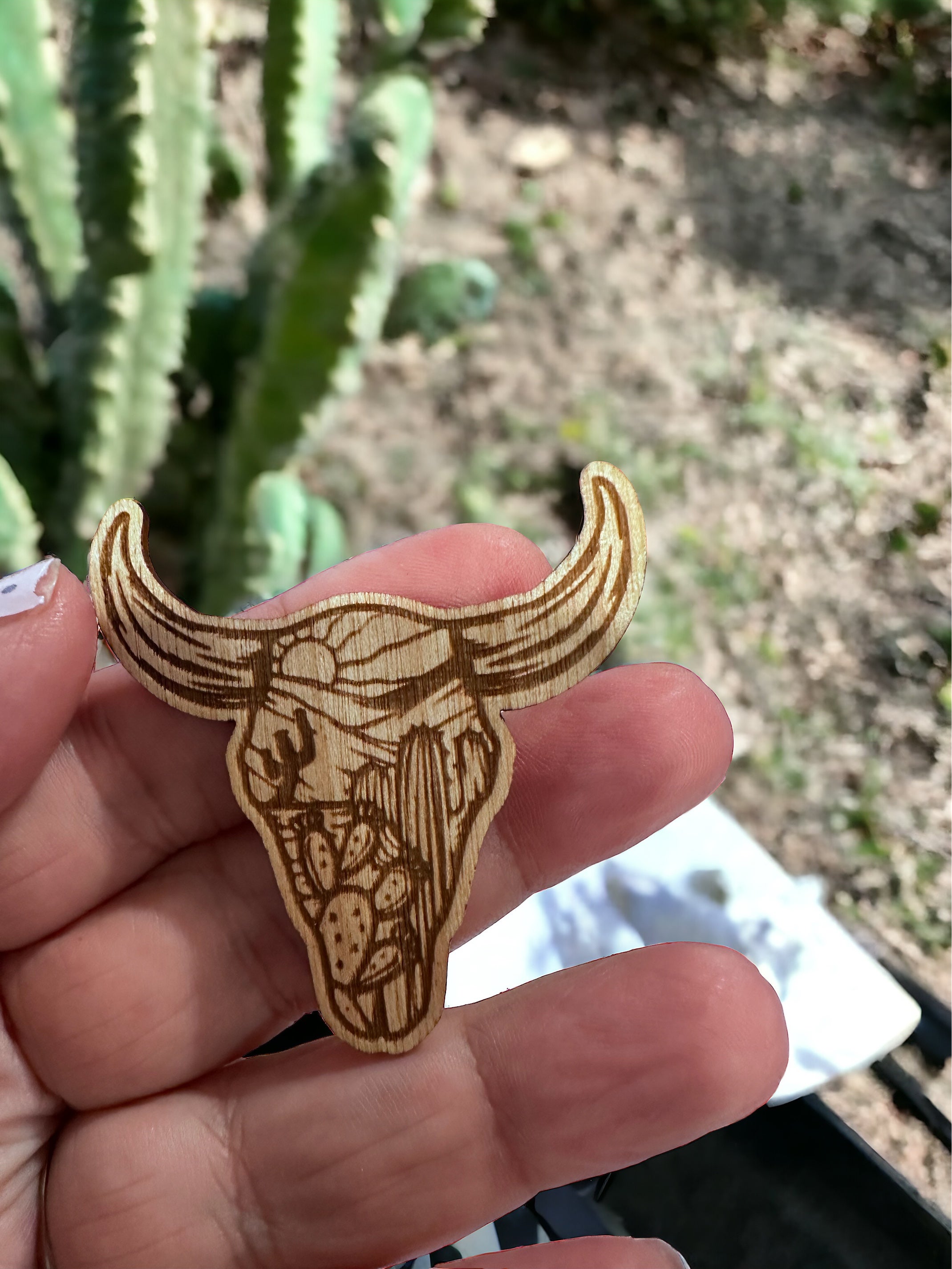Cow Skull Wood Hat Pin Set of Three | DM Designs Plus